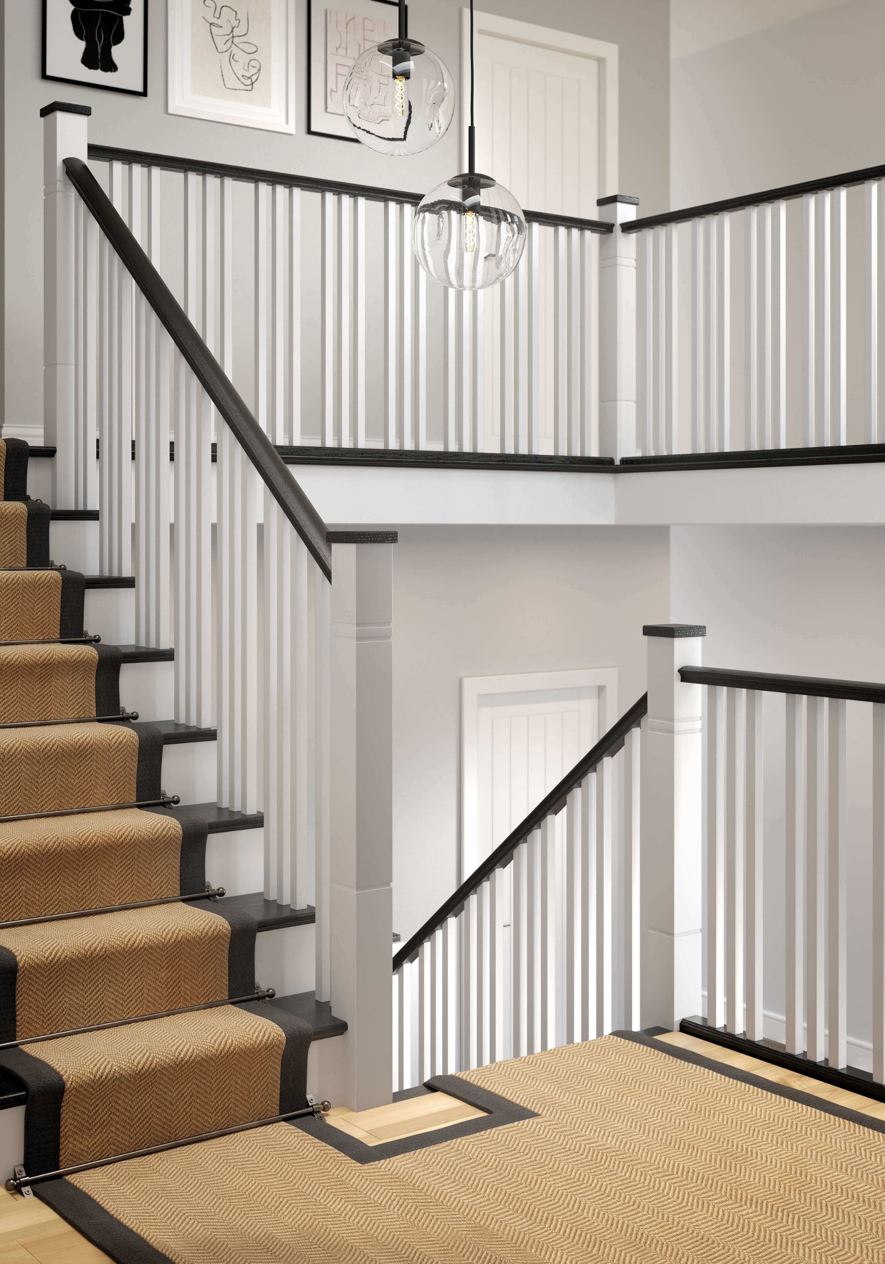 Painted Wooden Staircase | Black & White Staircases | Neville Johnson