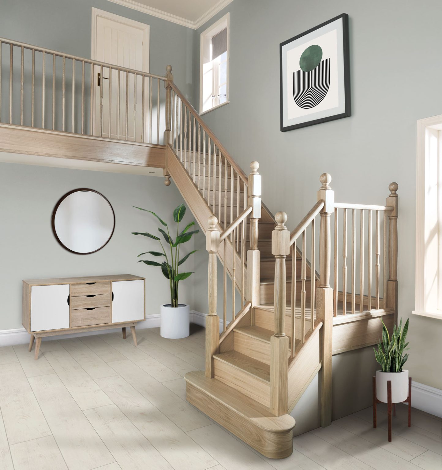 Sleek Oak Staircase Design | Timber Stairs | Neville Johnson